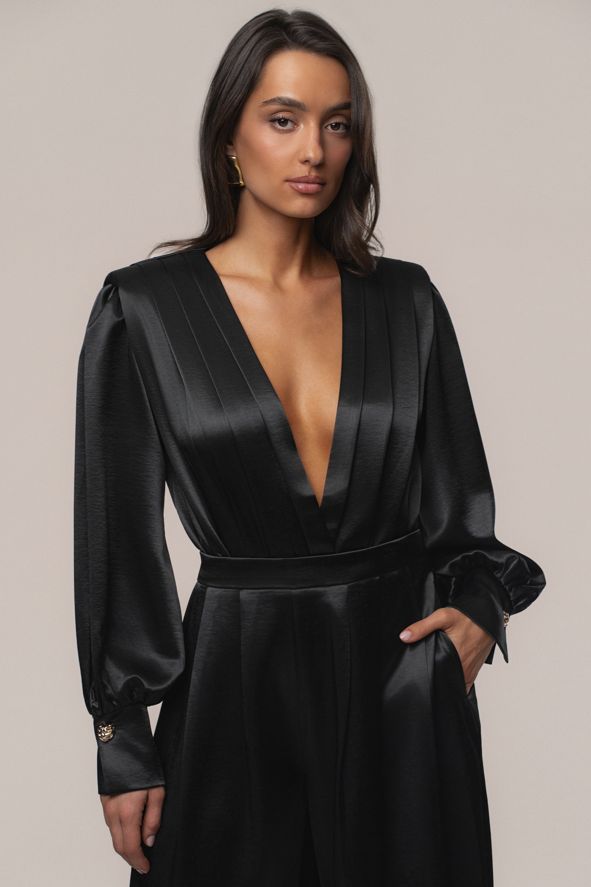 Black Satin Radiance Bodysuit