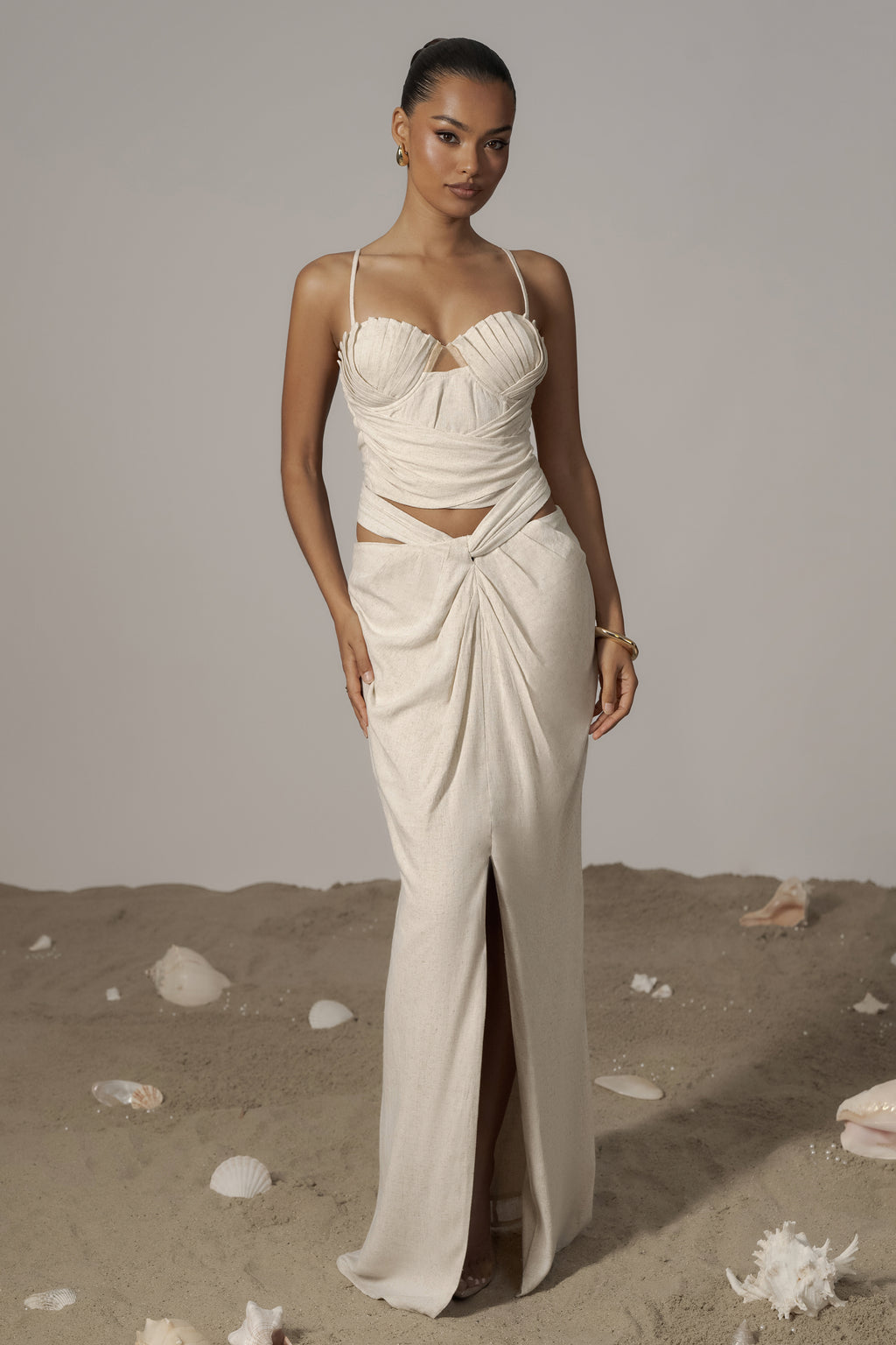 Natural Arielle Bustier Top | JLUXLABEL